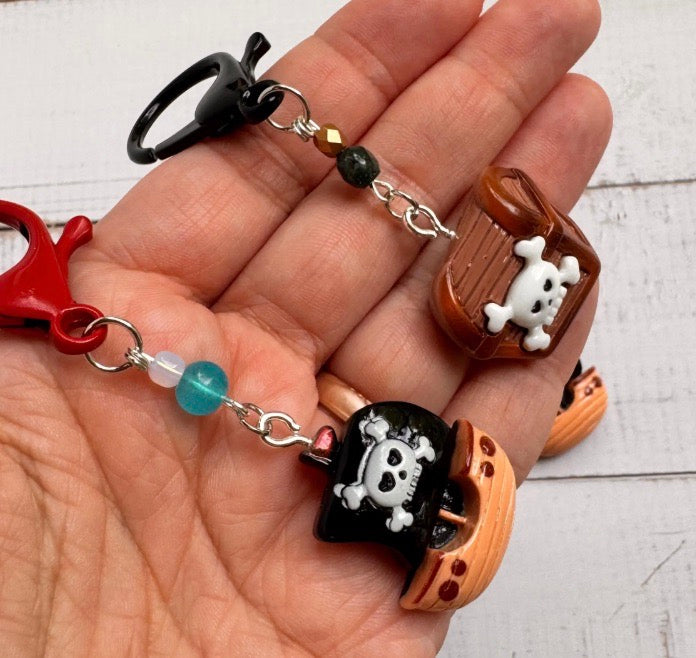 Pirate Ship and Treasure Chest Pair of Stitch Markers – What's Up ...