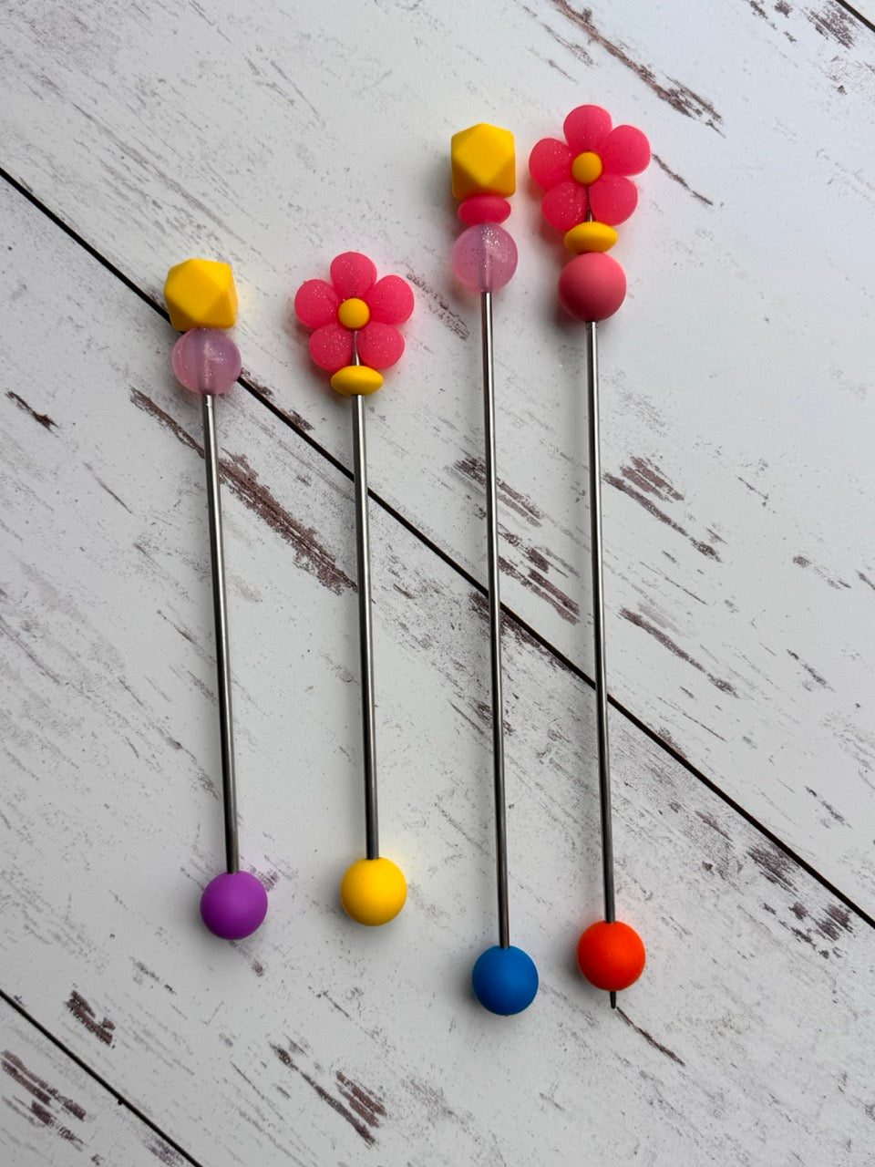 Pair of Pink Flower Amigurumi Sewing Sticks – What's Up, Cupcake ...