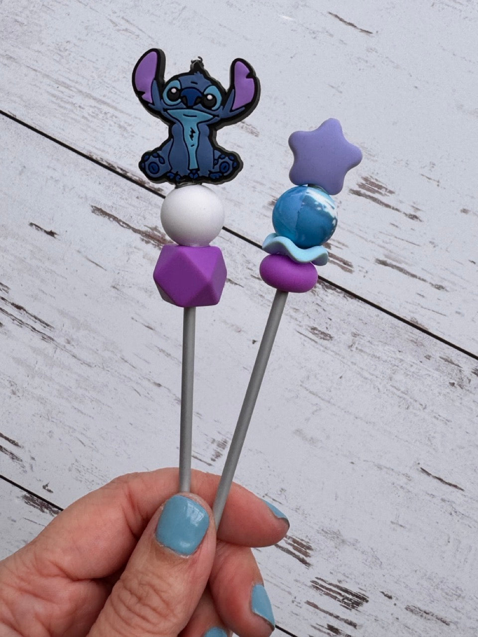Sitting Cute Blue Alien Pair of Amigurumi Sewing Sticks – What's Up ...
